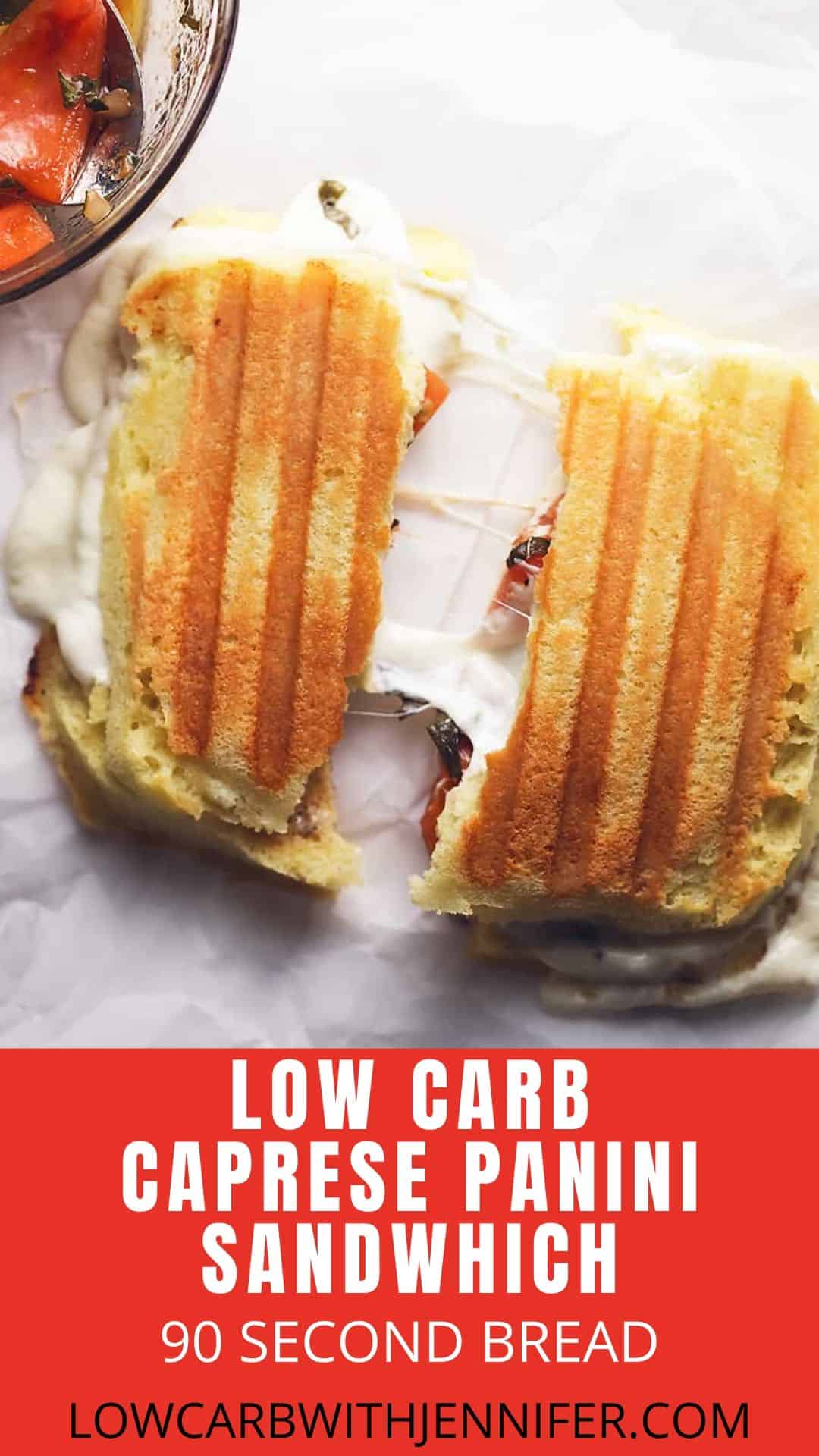 Low Carb Caprese Panini Sandwich • Low Carb with Jennifer